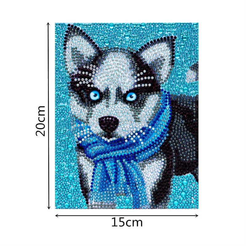 Kit Diamond Painting 5D avec Design de Husky et Cadre Photo – Figured'Art