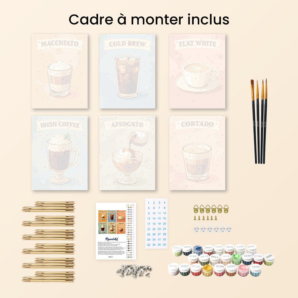 Mini Peinture par numéros 15x20cm (6 pièces) - Spécialités de Café ...